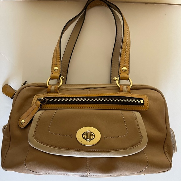 Coach | Bags | Coach Leather Handbags With Double Zipper Sections In ...